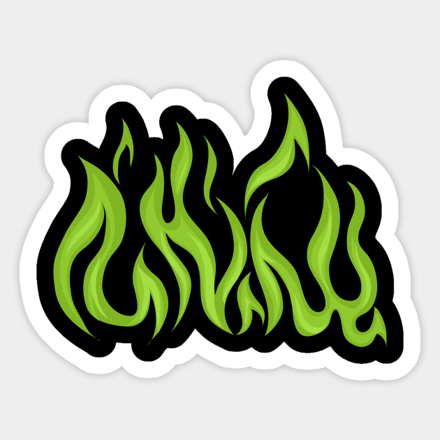 Green Fire - Green Fire - Sticker | TeePublic