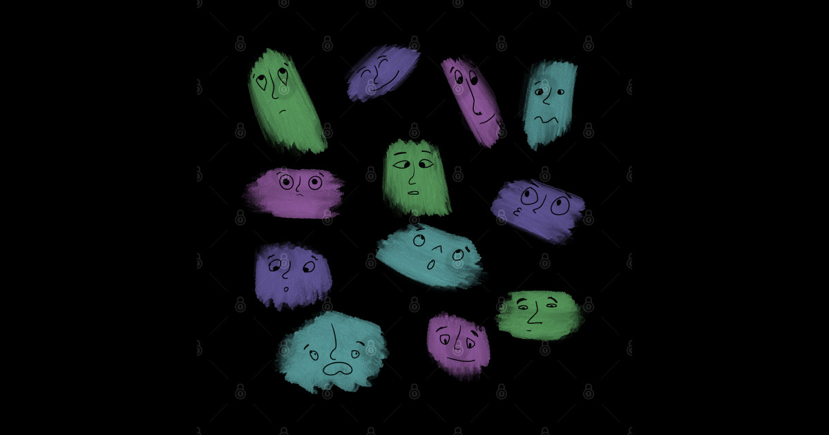 blue expressions - Doodles - Sticker | TeePublic