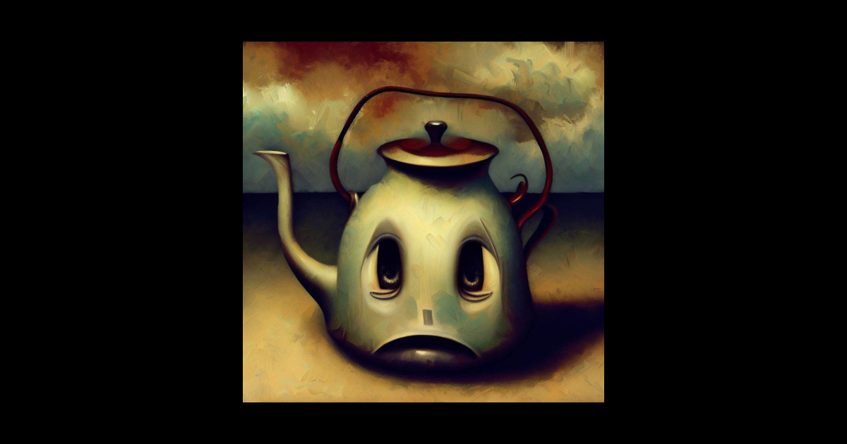 Sad kettle - Sad Kettle Caricature - Sticker | TeePublic