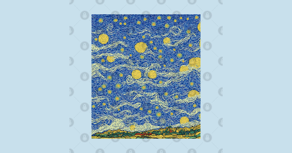 Van Gogh's Starry Night Inspired - Starry Night - T-Shirt | TeePublic