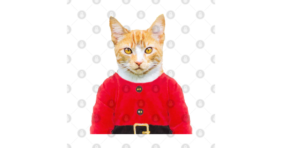 Festive Elf Ginger Cat - Cat - T-Shirt | TeePublic