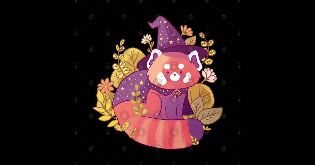 Cute red panda wizard - Red Panda Lover - Sticker | TeePublic