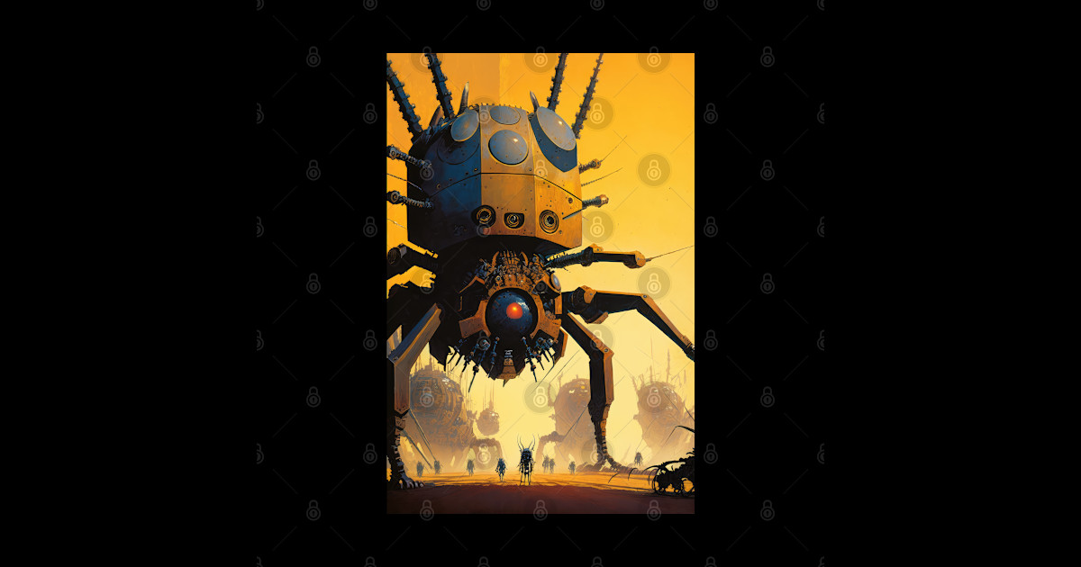 Giant Robotic Spiders Attack! - Giant Robotic Spiders Attack - Sticker ...
