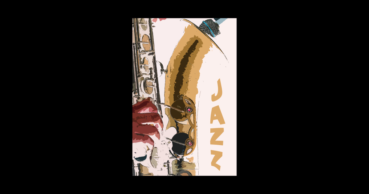Jazz Saxophone Illustration - Jazz - Sticker | TeePublic