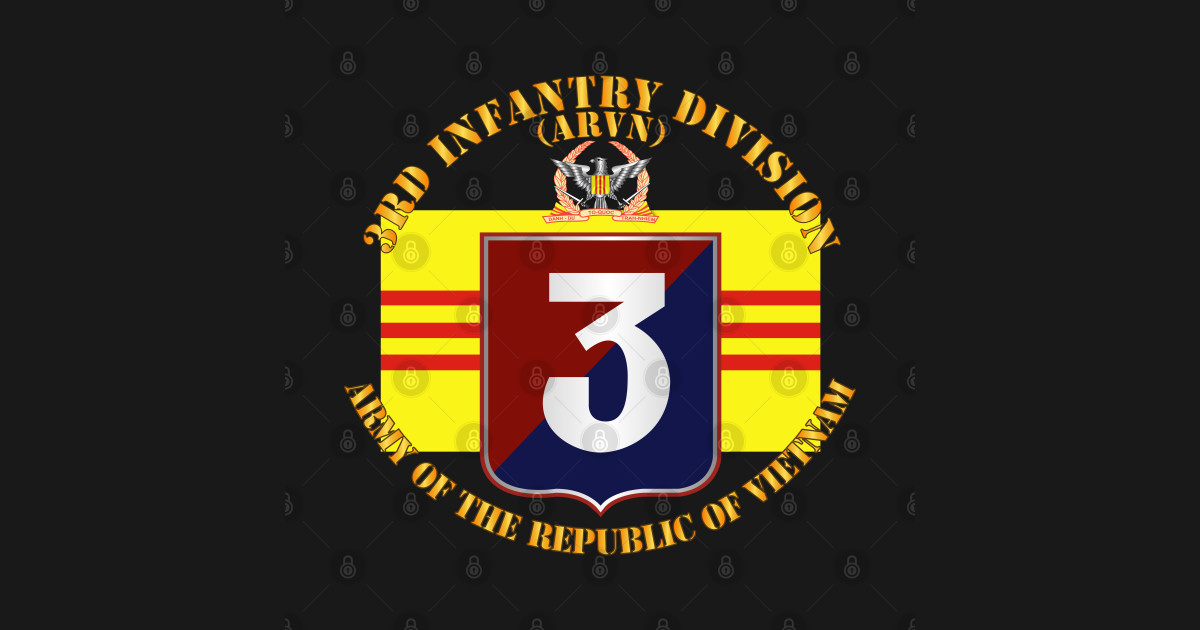 ARVN - 3rd Infantry Div - ARVN - Flag - Army Crest - Infantry - T-Shirt ...