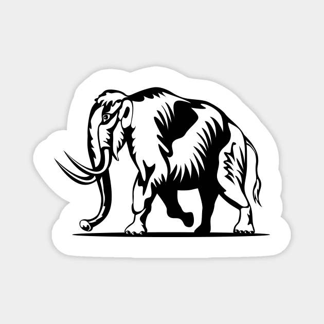 Woolly Mammoth Side View Woodcut Mammoth Magnet Teepublic