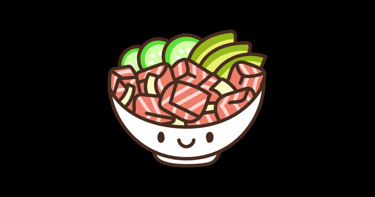 Kawaii Poke - Kawaii Food - Sticker | TeePublic