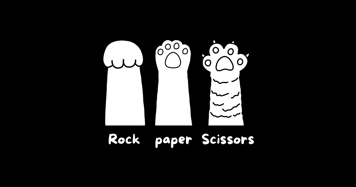 Rock Paper Scissors Cute Cat Paw - Rock Paper Scissors - Sticker ...