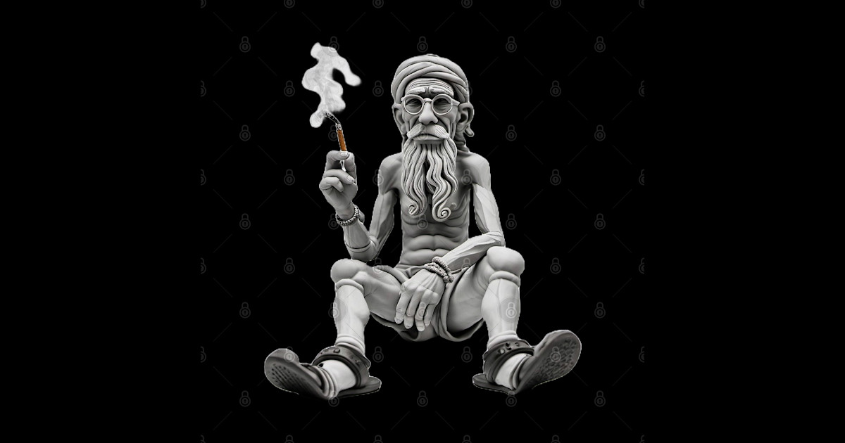 Old man smoking - Smoking - Sticker | TeePublic