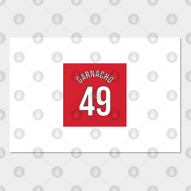 Garnacho 49 Home Kit - 22/23 Season - Alejandro Garnacho - Posters and ...