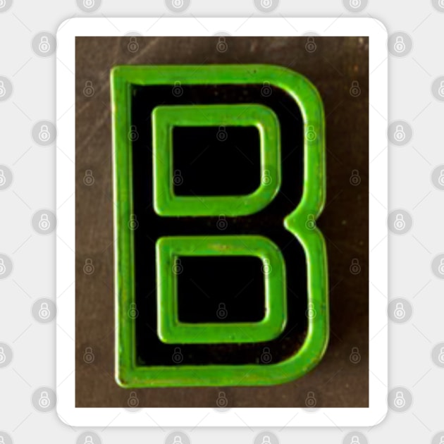 Letter B Vintage Green Plastic - Letter B - Sticker | TeePublic