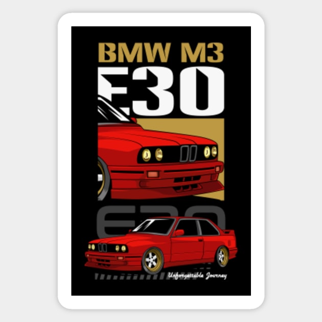 Iconic M3 E30 Car - Iconic M3 E30 Car - Sticker | TeePublic