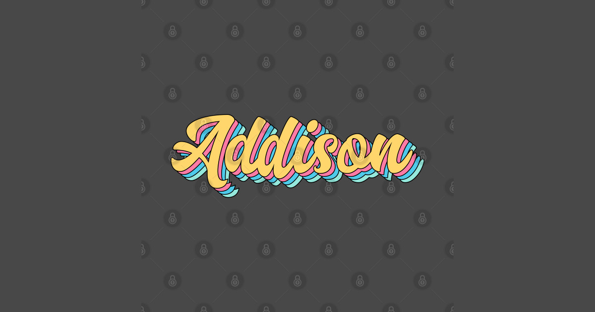 Addison Retro Yellow Script - Addison - T-Shirt | TeePublic