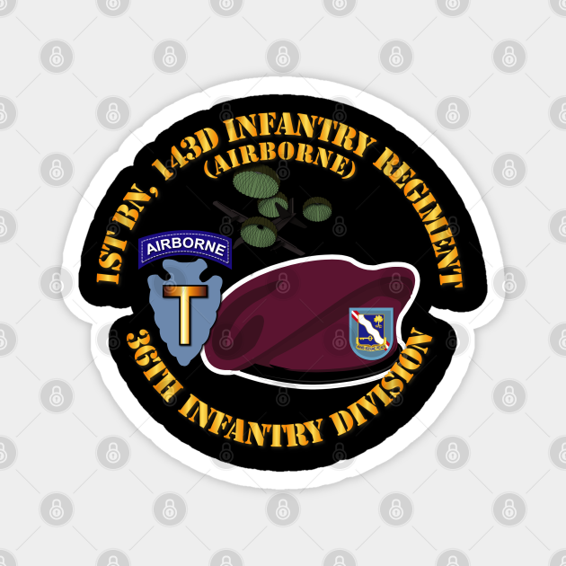 36th Airborne Div - Beret - Mass Tac - Maroon - 1 - 143rd INF - 143rd ...