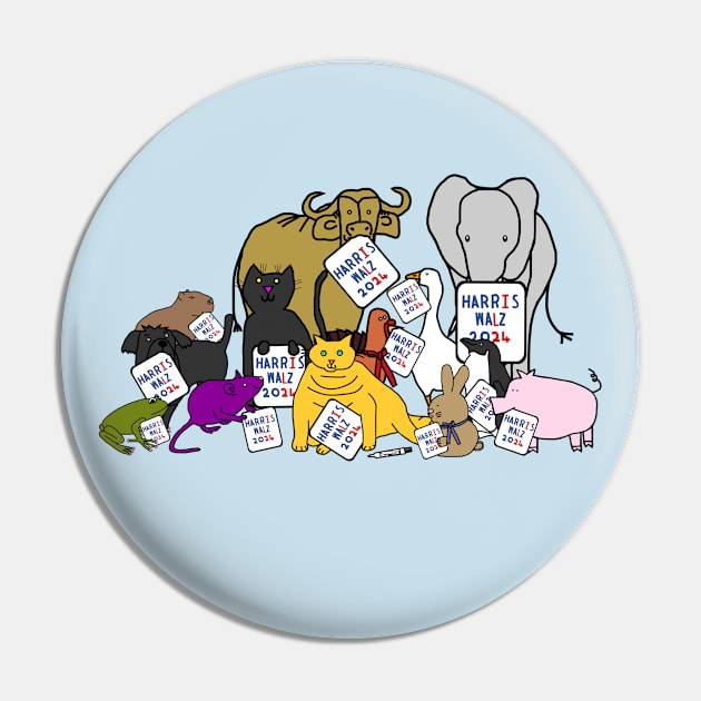 Election Group of Cute Animals with Harris Walz 2024 Signs - Harris ...