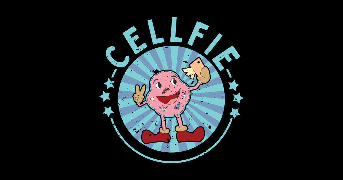 Cellfie Funny Biology Pun - Cellfie Biology Funny - Sticker | TeePublic