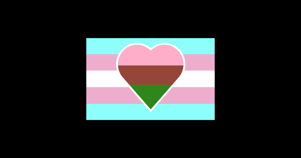 Transgender Pride Flag with Gynesexual/Gynephilic Heart - Transgender ...