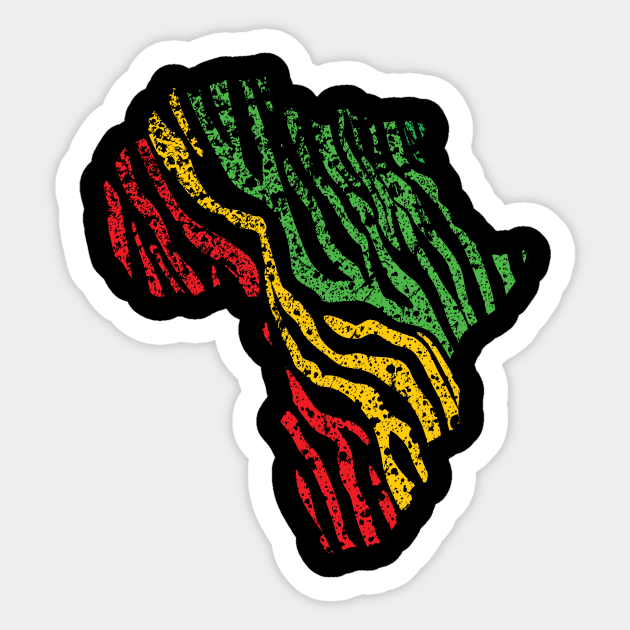 African Reggae Music - Africa Map With Rasta Colors - Sticker | TeePublic