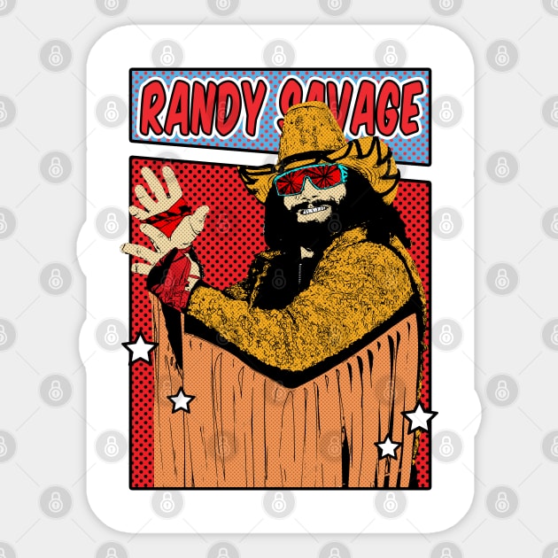 Randy Savage Pop Art Comic Style - Randy Savage - Sticker | TeePublic