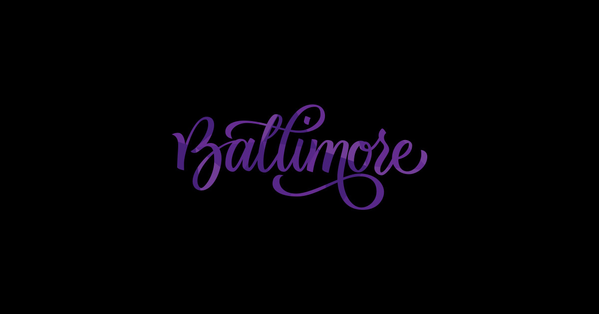 Baltimore Cute Purple Script - Baltimore - Sticker | TeePublic