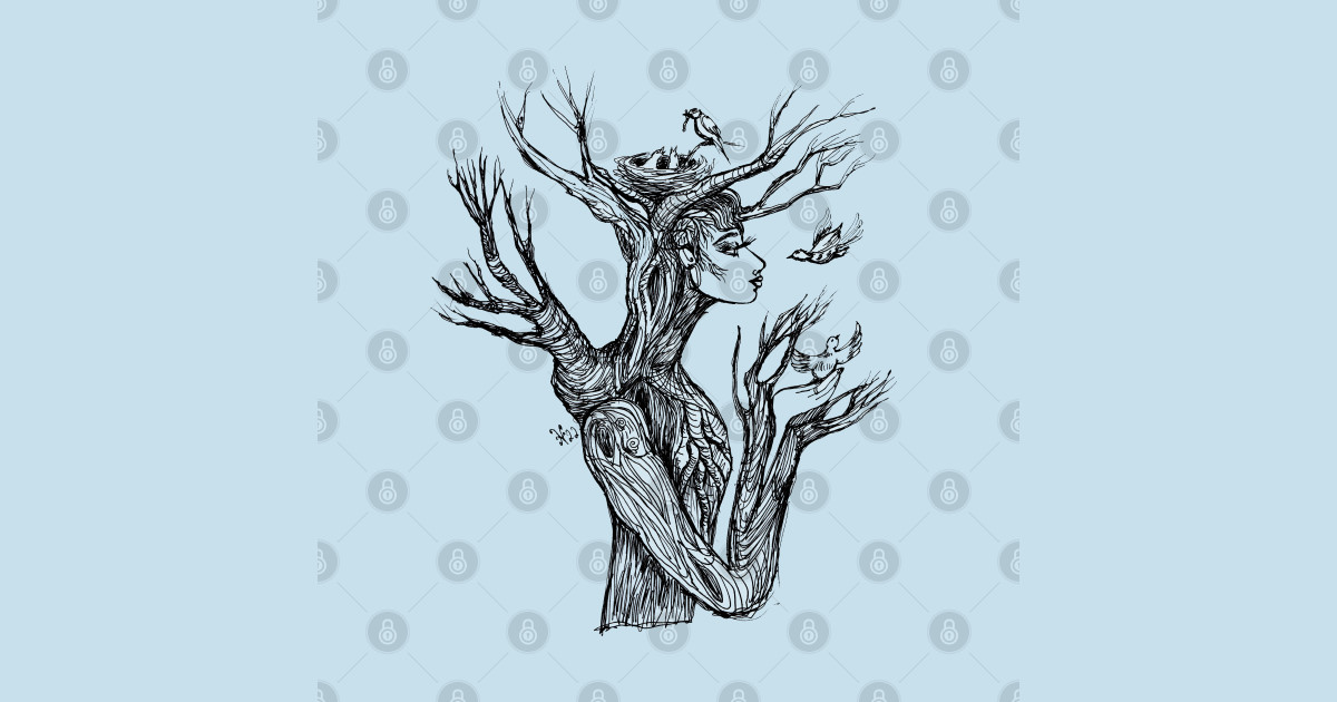 Tree Woman with Branch Arms - Tree Woman - T-Shirt | TeePublic