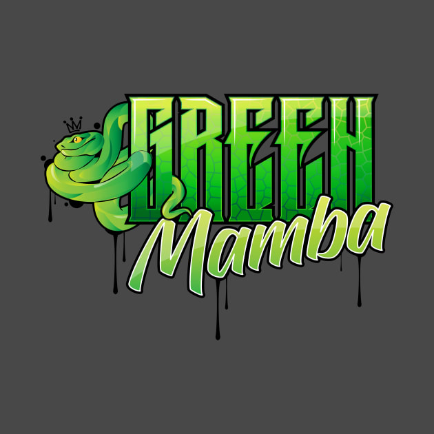 Green Mamba Venomous Snake graffiti urban style - Mamba - T-Shirt ...