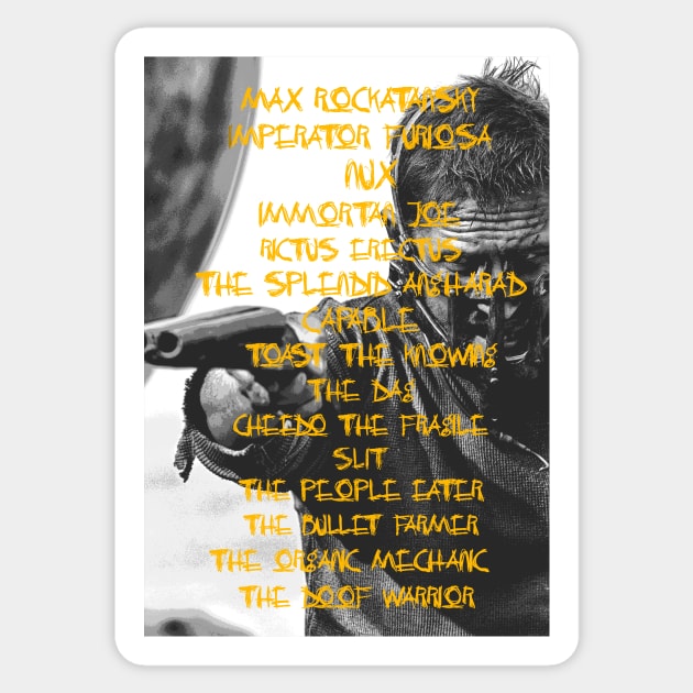 Mad Max Fury Road Character Poster - Mad Max - Sticker | TeePublic