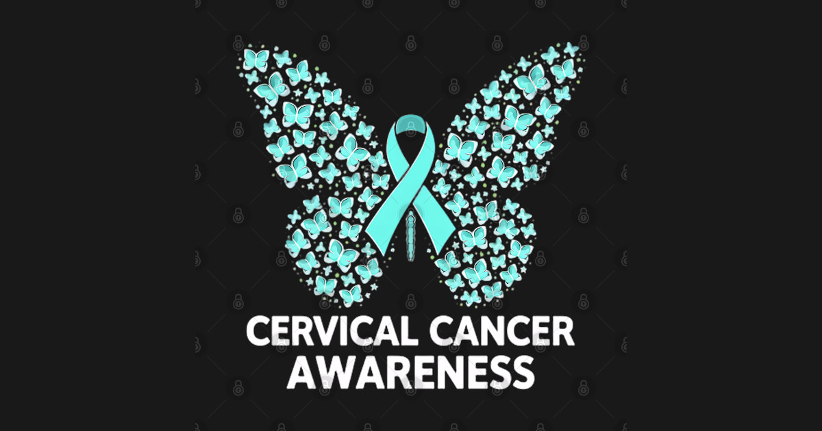 Cervical Cancer Awareness Month Butterfly Ribbon - Cervical Cancer - T ...