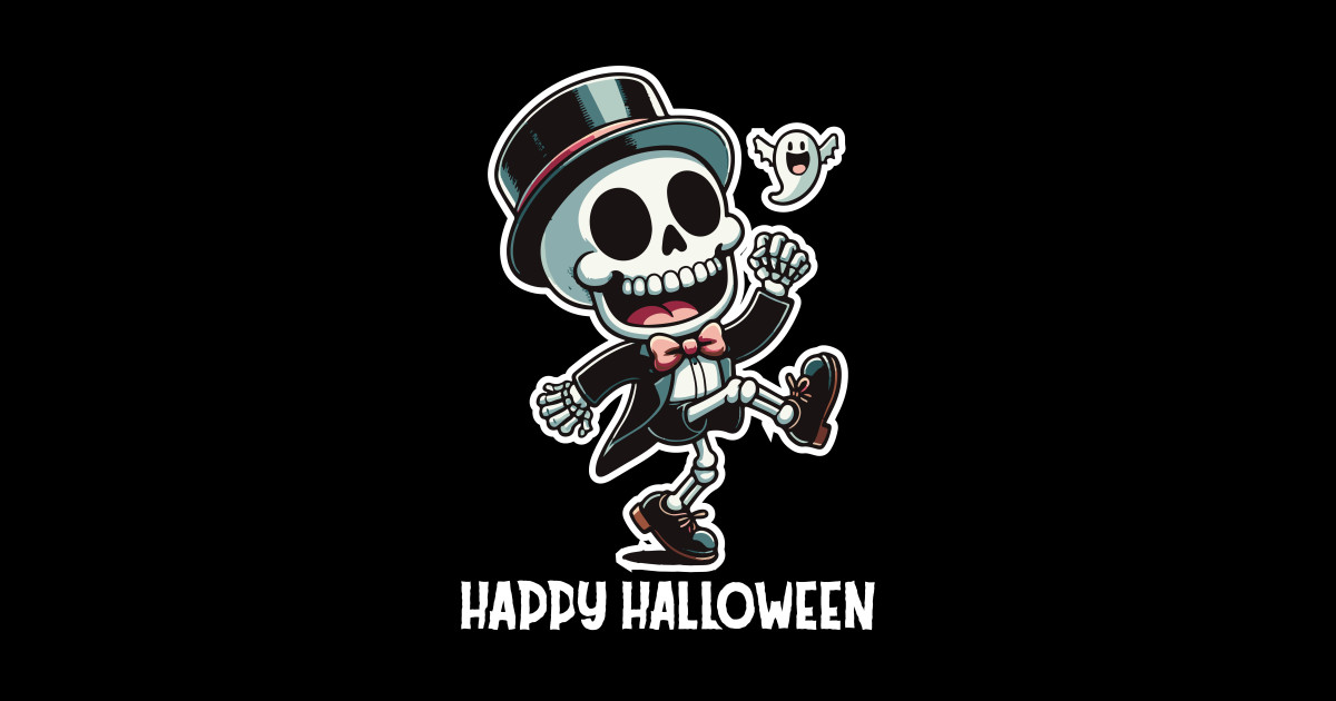 Boogie Bones: A Halloween Skeleton Jamboree - Halloween Funny - Sticker ...