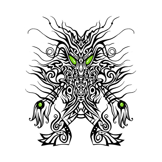 Tribal Alien - Art - Long Sleeve T-Shirt | TeePublic