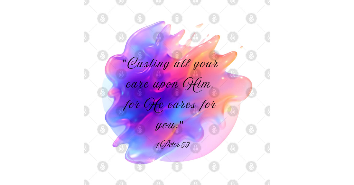 1 Peter 5:7 - Cast Your Cares - Peaceful Christian Aesthetic - 1 Peter ...