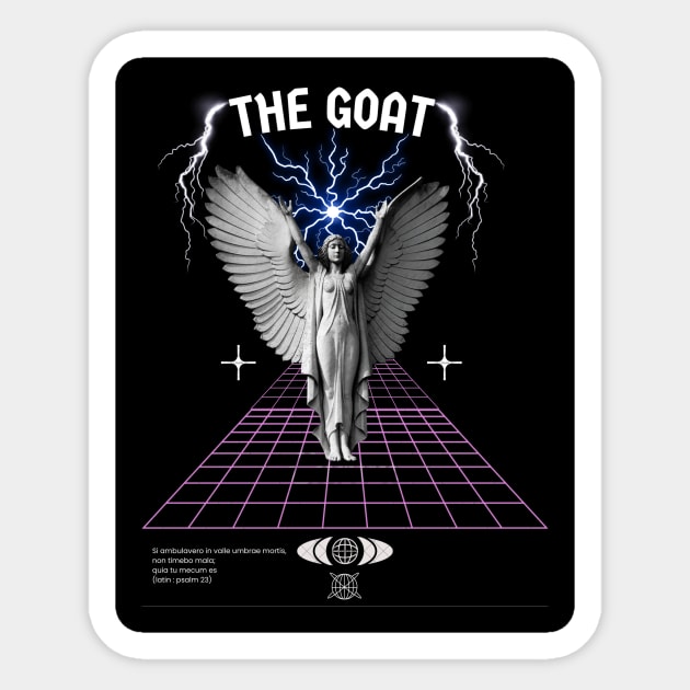 The Goats Angel Lightning Faith Statue - Angel Statue - Sticker | TeePublic