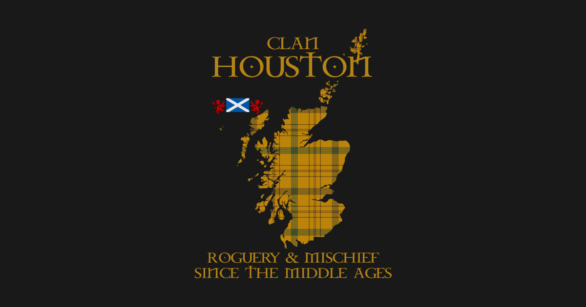 Clan Houston 2 tartan Scotland map Saltire flag and lion rampant ...