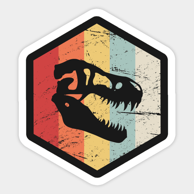 Retro 70s Tyrannosaurus Rex Skull (T-Rex) - T Rex - Sticker | TeePublic