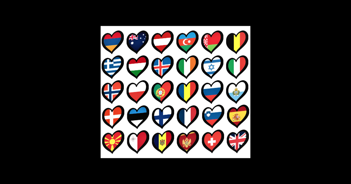 Eurovision Song Contest Flags Hearts - Eurovision Song Contest Flags ...