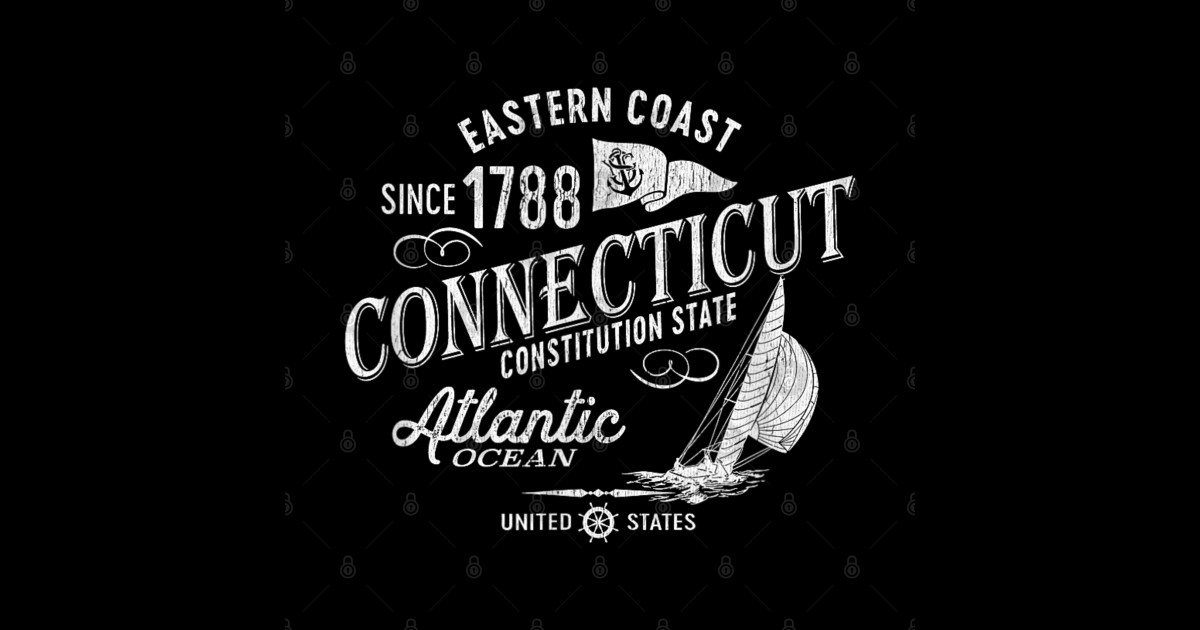 Connecticut CT Vintage Nautical Sailing Design - Connecticut - Hat ...