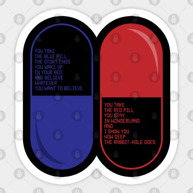Red pill Blue Pill - The Matrix Movie - Sticker | TeePublic