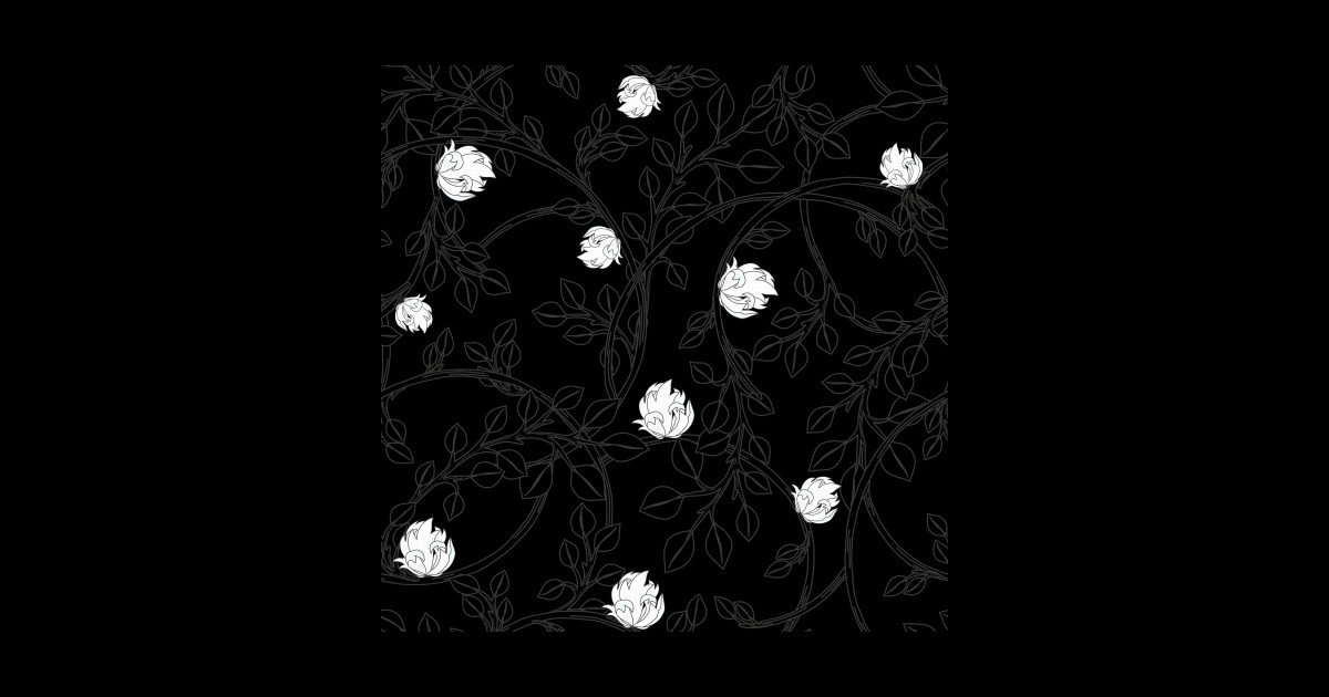 Seamless Black and White Color Flowers Pattern - Seamless Black And ...