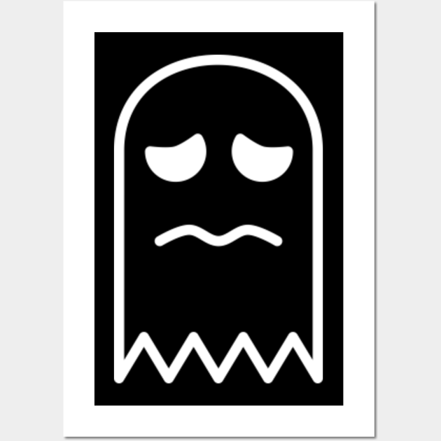 Sad Pac-Man Ghost (White) - Pacman Game - Posters and Art Prints ...