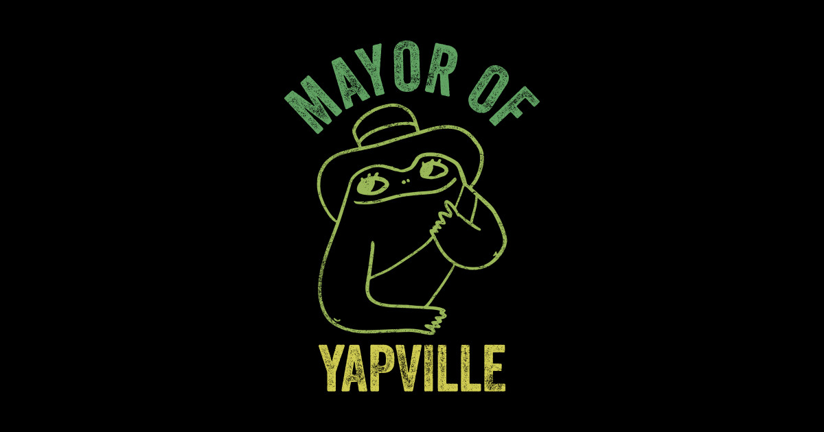 Mayor of Yapville Retro Funny Yapping Frog Lovers - Mayor Of Yapsville ...