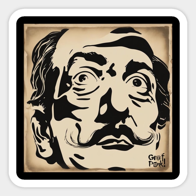 SALVADOR DALI - Street Art Style - Sticker | TeePublic