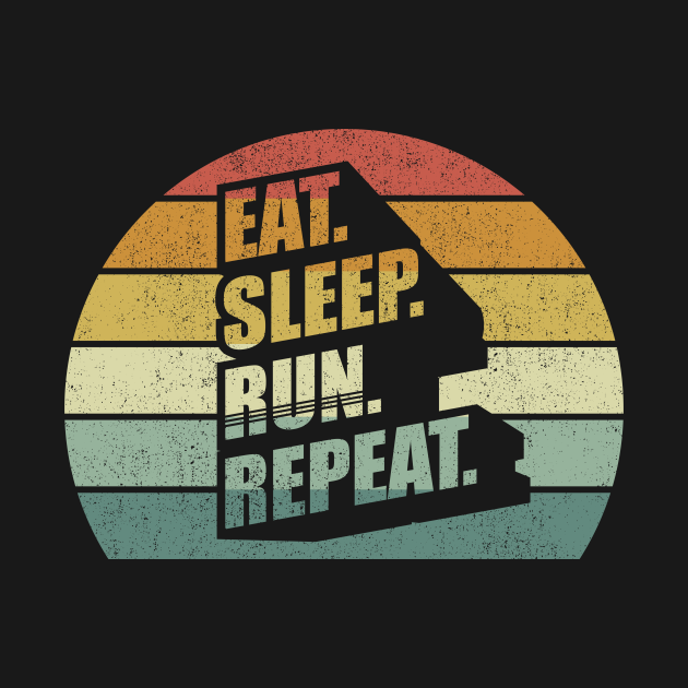 Vintage Retro Eat Sleep Run Repeat Marathon Run Lover Gift Running ...