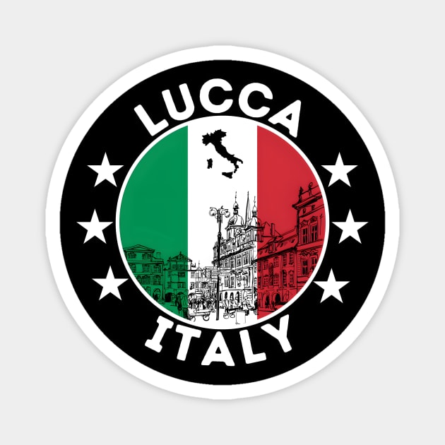 Lucca City Skyline, Italian Flag - Made In Lucca - Magnet | TeePublic
