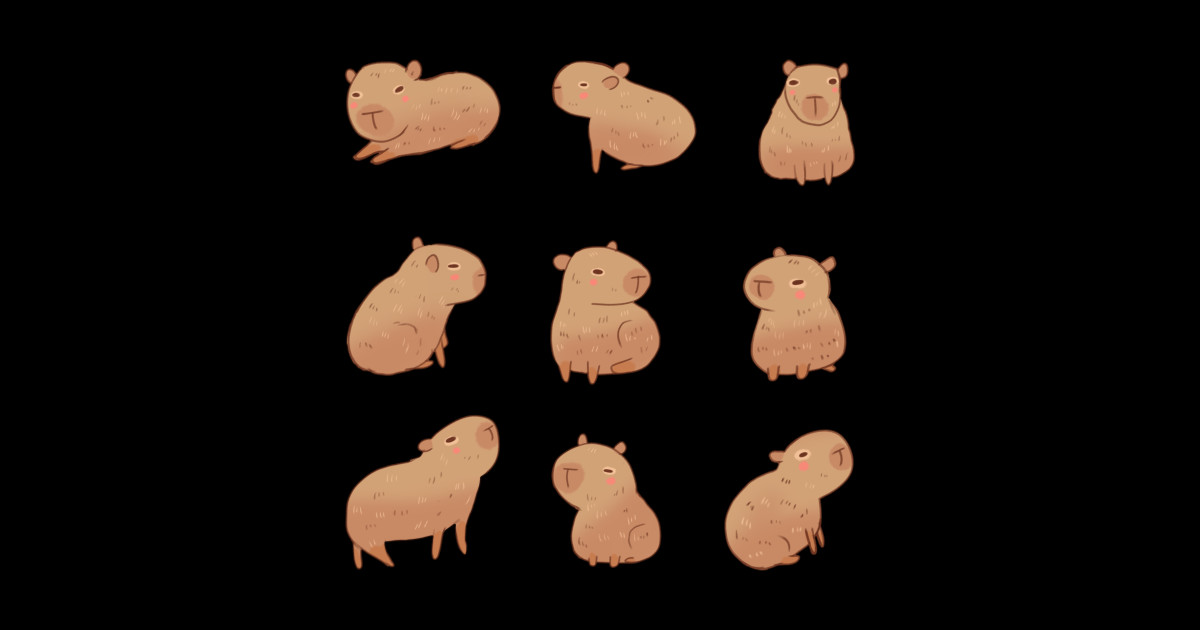 Cute Capybaras - Capybara - Sticker | TeePublic