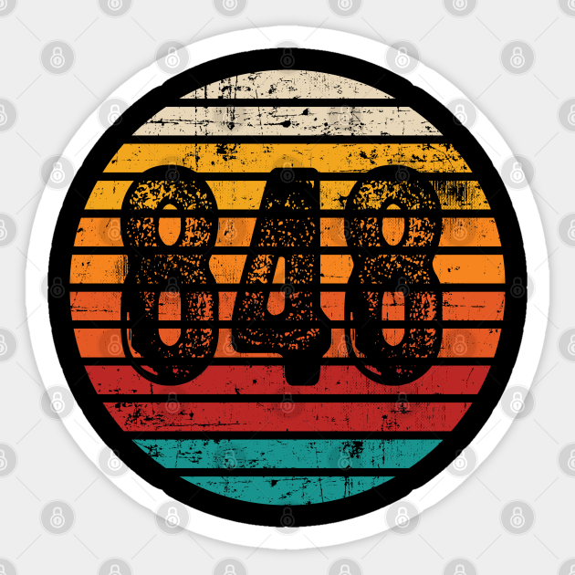 Distressed Vintage Sunset 848 Area Code - 848 Area Code - Sticker ...
