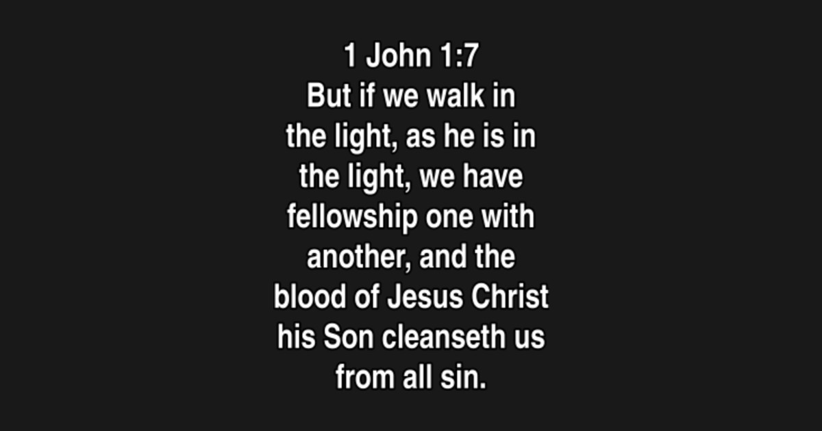 1 John 1:7 Bible Verse Typography KJV - 1 John 1 7 - T-Shirt | TeePublic