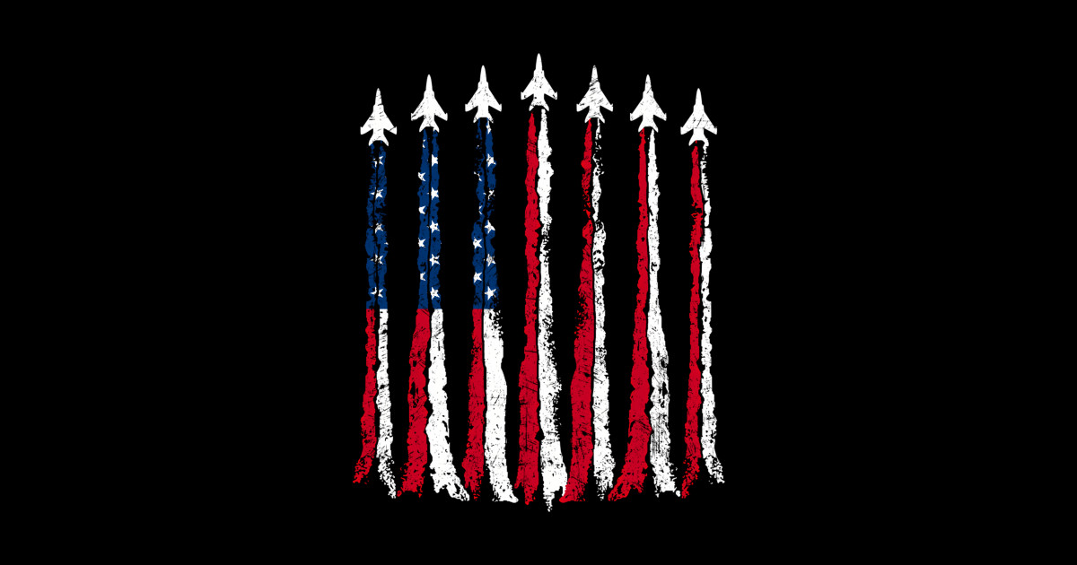 Patriotic Red White Blue Usa Flag Fighter Jets 4Th Of July - Red White ...