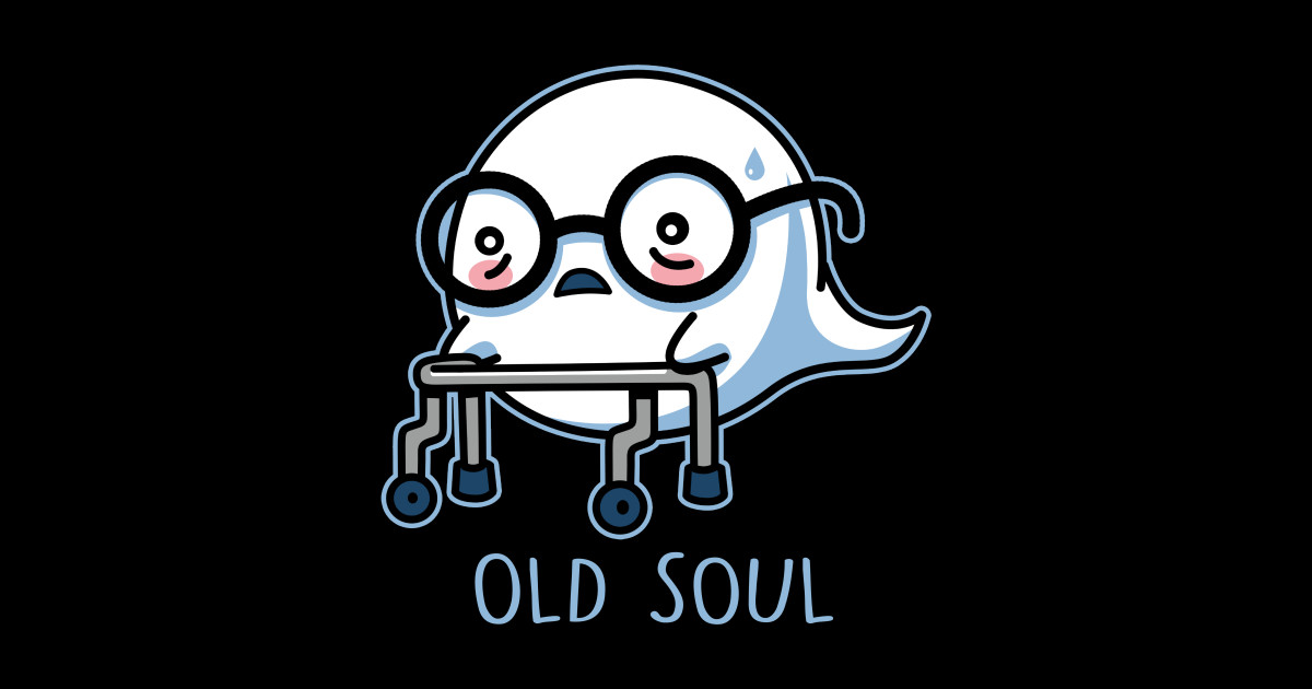 Funny Cute Original Old Soul Funny Ghost Cartoon - Funny - Sticker ...