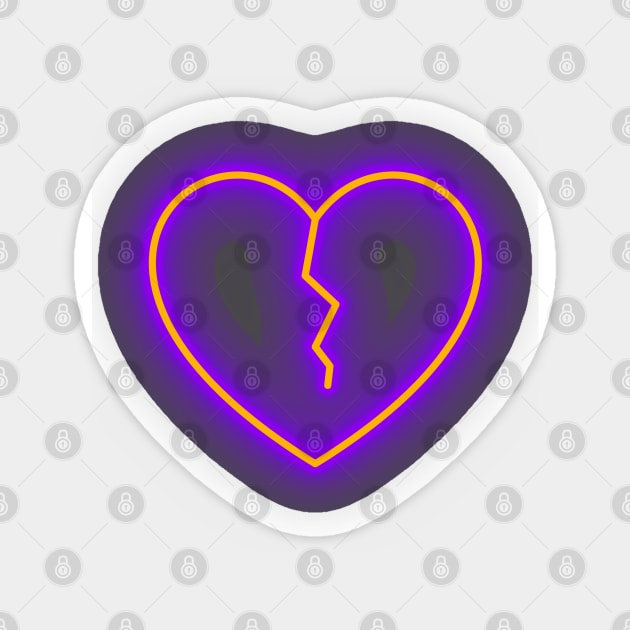 Neon broken heart - Heart - Sticker | TeePublic