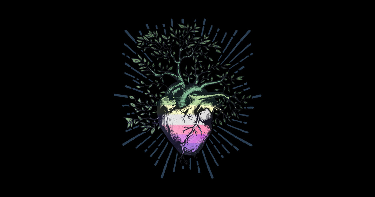 Genderfae Heart Tree of Life - Genderfae - Sticker | TeePublic